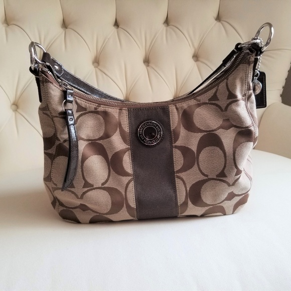 Coach | Bags | Coach Shoulder Purse In Signature Canvas | Poshmark